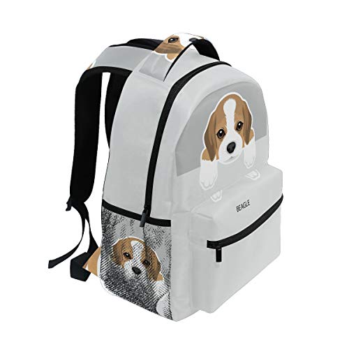 Dog pattern Backpacks for Girls Boys Kids Women Men Beagle School Book Bag Casual Travel Camping Daypack