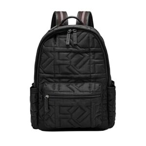 fossil unisex buckner fabric backpack with travel strap bag, color: black (model: mbg9587001)