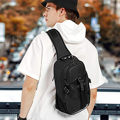 JUMO CYLY Water-Resistant Sling Bag for Men, USB Crossbody Backpack Casual Mens Shoulder Bag