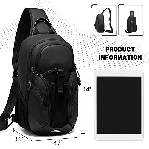 JUMO CYLY Water-Resistant Sling Bag for Men, USB Crossbody Backpack Casual Mens Shoulder Bag