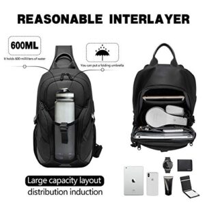 JUMO CYLY Water-Resistant Sling Bag for Men, USB Crossbody Backpack Casual Mens Shoulder Bag