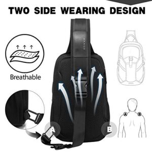 JUMO CYLY Water-Resistant Sling Bag for Men, USB Crossbody Backpack Casual Mens Shoulder Bag