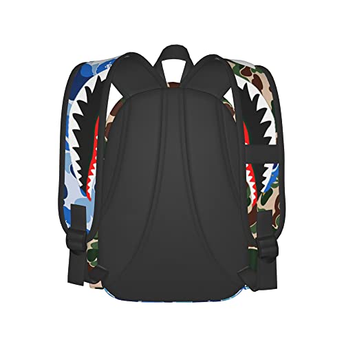 Vkaxopt Backpack Shark Teeth Camo Backpacks Travel Laptop Daypack Big Capacity Bookbag Fashion Durable for Men and Women