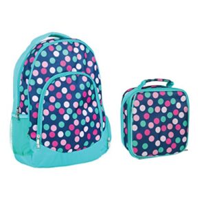 class collections backpack and lunchbox set (blue polka dot)