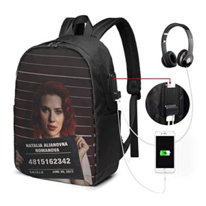 Realreolly Scarlett Johansson Backpack high-capacity Laptop Backpack with usb Charging Port Computer Bag for School, outdoor, summer camp - 17inch