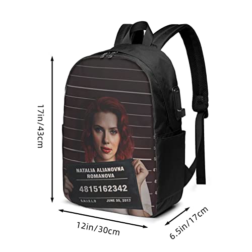 Realreolly Scarlett Johansson Backpack high-capacity Laptop Backpack with usb Charging Port Computer Bag for School, outdoor, summer camp - 17inch