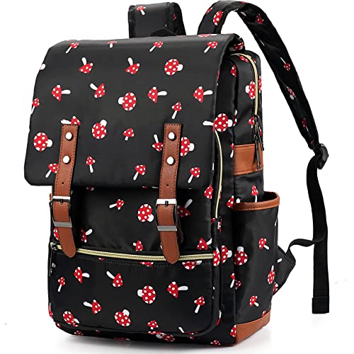 Junlion Slim Laptop Backpack College Student School Bag Travel Rucksack Daypack Mushroom