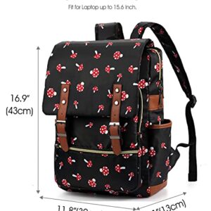 Junlion Slim Laptop Backpack College Student School Bag Travel Rucksack Daypack Mushroom