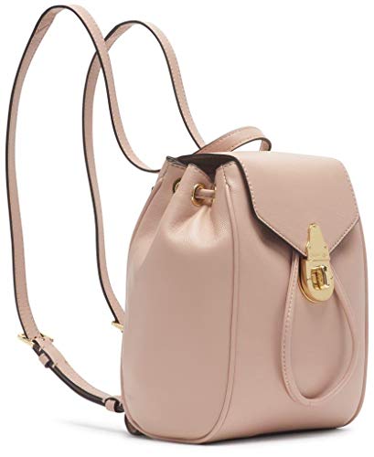 Calvin Klein Soft Lock Lamb Leather Small Convertible Backpack & Crossbody, Pale Rose