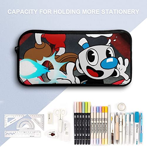 Zqiyhre Cupx-Head Backpack 3 PCS Set, DIY Anime School Laptop Backpack Pencil Case Lunch Bag for Teenagers