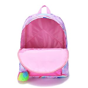 NOACLEA 3pcs Girls Unicorn Sequins Backpack Set Kids School Backpack With Lunch Box Pencil Case.