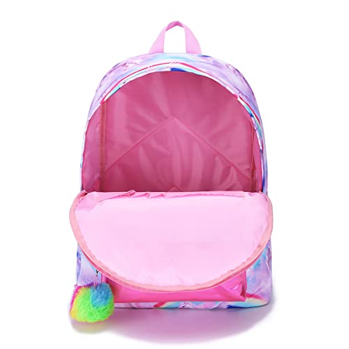 NOACLEA 3pcs Girls Unicorn Sequins Backpack Set Kids School Backpack With Lunch Box Pencil Case.