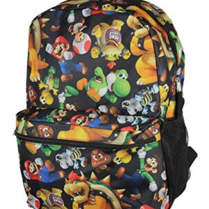 Super Mario Bros. Backpack All Over Character Print 16" Bag