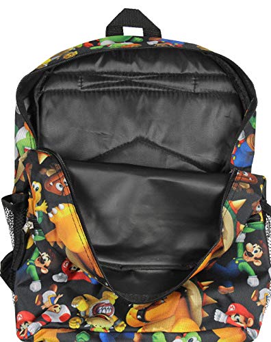 Super Mario Bros. Backpack All Over Character Print 16" Bag