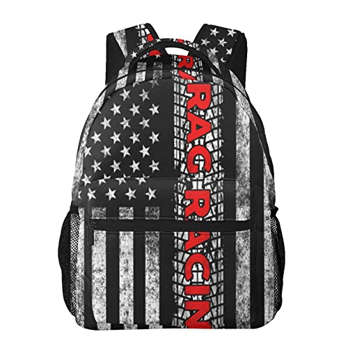 Drag Racing Flag America Casual student backpack Outdoor Backpacks Travel Sports Bags Book Bag