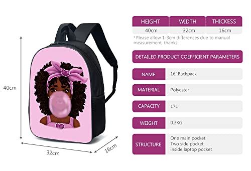 DSWEFGY African Women Backpack 16Inch Laptop Backpack Cute Lightweight Waterproof Bookbag Gifts For Teens Picnic Travel