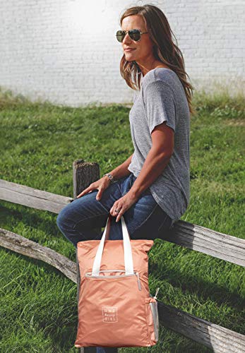 Packable Backpack for Women in Rose Gold - Lightweight Foldable Daypack and Tote Bag Perfect for Hiking, Walking, Travel & Adventure