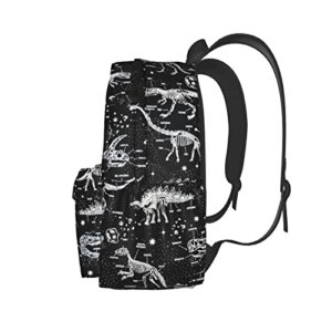 Dinosaur Skull Stylish Backpack With Adjustable Padded Shoulder Straps Daypacks For College Travel One Size