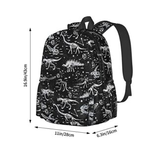 Dinosaur Skull Stylish Backpack With Adjustable Padded Shoulder Straps Daypacks For College Travel One Size