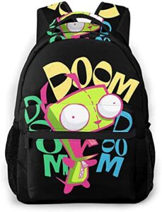 invader zim backpack laptop travel bag durable waterproof for school college student knapsack