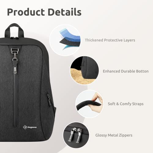 Business Laptop Backpack, Travel Backpack with Anti-Theft Carabiner and Hidden Pocket for Men & Women, Computer Backpack fits 13,14,15.6 Inch Laptops for School, College, and Work (BG-1012, Black(V2))