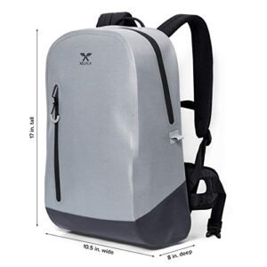 Xelfly Swagfly Waterproof Backpack - TPU Coated Durable Nylon - Lightweight Adjustable Straps - Unisex Bag for Commuters, Biking, Walking, College - Large Capacity (18L, Slate)