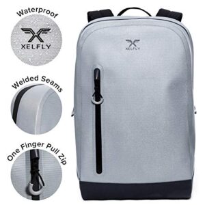 Xelfly Swagfly Waterproof Backpack - TPU Coated Durable Nylon - Lightweight Adjustable Straps - Unisex Bag for Commuters, Biking, Walking, College - Large Capacity (18L, Slate)