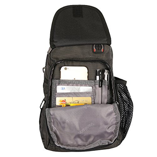 Vanlison Crossbody Sling Bag Backpack Chest Shoulder Bag Unisex Black Fits iPad