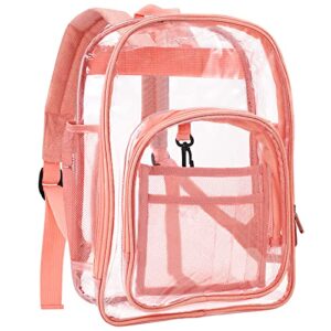 2bk clear backpack heavy duty pvc clear backpack with lined mesh pockets for gym, school, sports, work, safe travel, university ,see through pvc school bag for women men and child