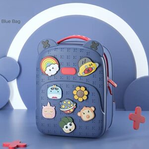 3D DIY Logo Children's toddler Backpack School Bag Waterproof Lightweight Shoulder Travel Bag for kids (Large, Blue)