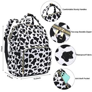 Yusudan Cow Print Laptop Backpack for Womens Girls, College Backpacks School Bag Bookbag 15.6 Inch Computer Backpack