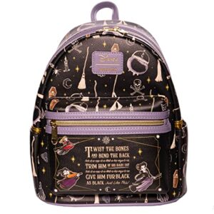 loungefly disney hocus pocus gitd (glow in the dark) spell mini backpack