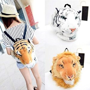 Glanzzeit 3D Animal Head Backpack Cool Design Panda Tiger Lion Panther Knapsack (Small, Tiger)