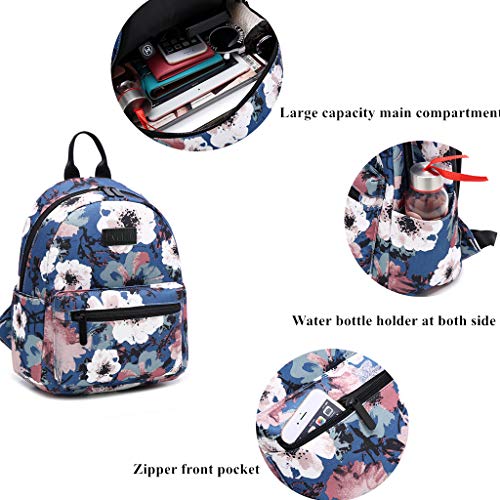 Fvstar Mini Backpack Women Girls Water-resistant Small Backpack Purse Shoulder Bag for Womens Adult Kids School Travel,Floral