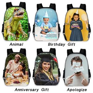 Fedalust Custom Backpack, Personalized Photo Bookbag School Backpack Lunch Box, Customize Travel Backpacks Back to School Accessories