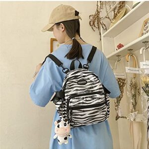 PEXIZUAN Kawaii backpack cow backpack with cute pendants cute small backpack shopping travel small backpack(Cows)