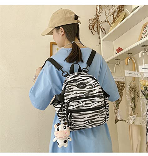 PEXIZUAN Kawaii backpack cow backpack with cute pendants cute small backpack shopping travel small backpack(Cows)