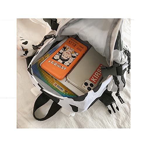 PEXIZUAN Kawaii backpack cow backpack with cute pendants cute small backpack shopping travel small backpack(Cows)