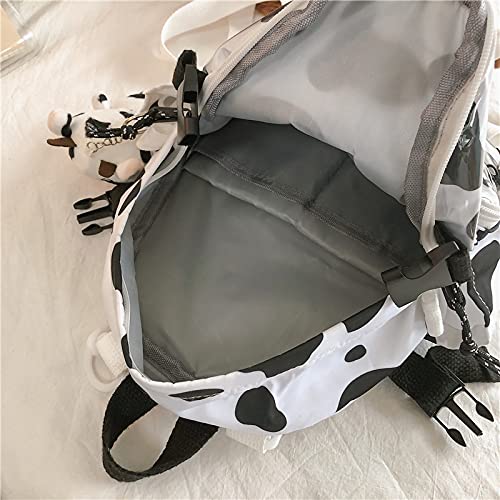 PEXIZUAN Kawaii backpack cow backpack with cute pendants cute small backpack shopping travel small backpack(Cows)