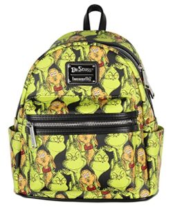 dr. seuss the grinch and max all-over print faux leather mini backpack