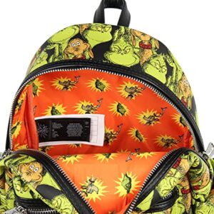 Dr. Seuss The Grinch and Max All-Over Print Faux Leather Mini Backpack