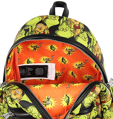 Dr. Seuss The Grinch and Max All-Over Print Faux Leather Mini Backpack