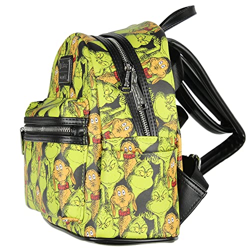 Dr. Seuss The Grinch and Max All-Over Print Faux Leather Mini Backpack