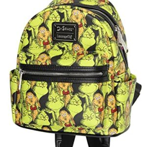 Dr. Seuss The Grinch and Max All-Over Print Faux Leather Mini Backpack