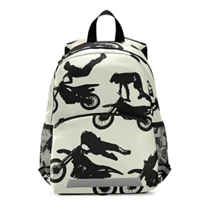 glaphy motocross motorcycle kids backpack toddler backpacks for daycare school, girls boys preschool bookbags kindergarten school backpack