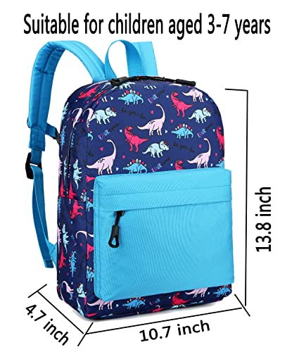 Kids Backpack for Girls Boys Cute Lightweight Preschool School Backpacks Bookbags (Blue dinosaur)