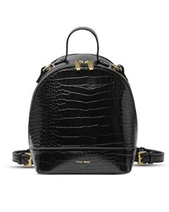 pixie mood cora 9 x 7 vegan leather convertible backpack, black croc