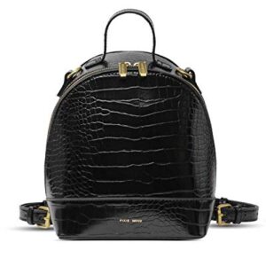 Pixie Mood Cora 9 x 7 Vegan Leather Convertible Backpack, Black Croc