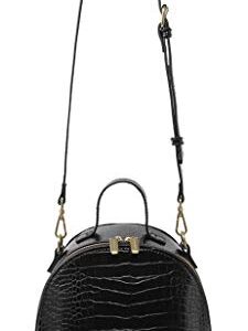 Pixie Mood Cora 9 x 7 Vegan Leather Convertible Backpack, Black Croc