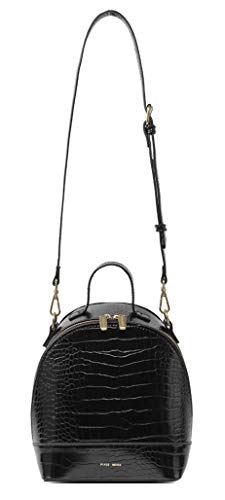 Pixie Mood Cora 9 x 7 Vegan Leather Convertible Backpack, Black Croc